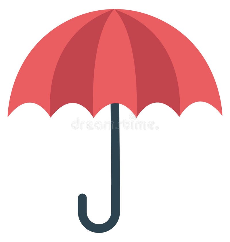 Umbrella, Sunshade Color Isolated Vector Icon Stock Vector ...