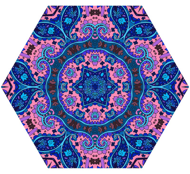 Hexagonal Ceramic Tile Mosaic Stock Illustration - Illustration of ...