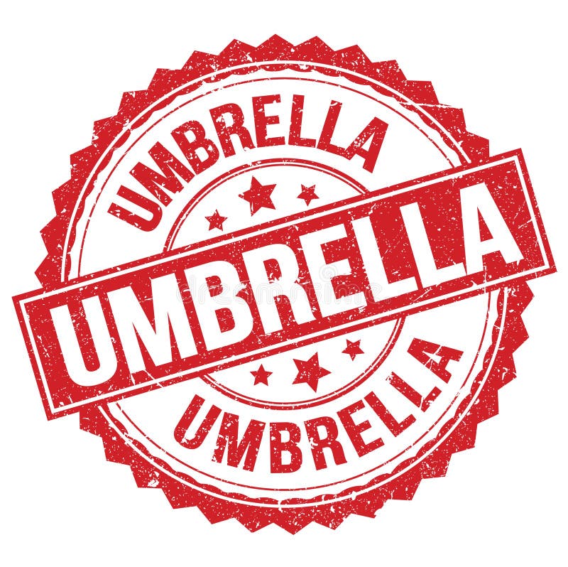 UMBRELLA Text on Red Round Stamp Sign Stock Illustration - Illustration ...