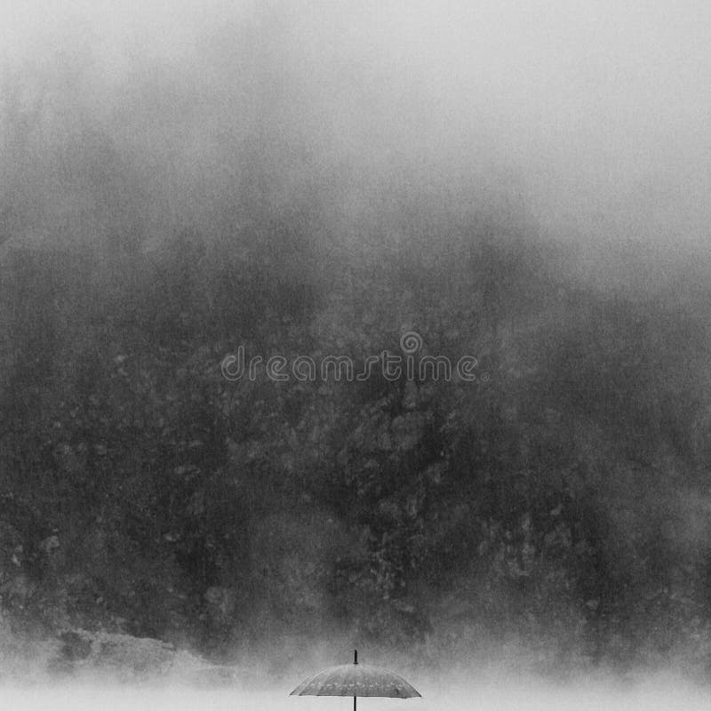 Umbrella Under The Rain And Fog Stock Image Image Of Freezing
