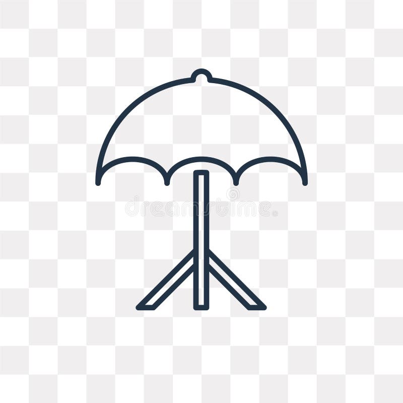 Umbrella Vector Icon Isolated on Transparent Background, Linear Stock ...