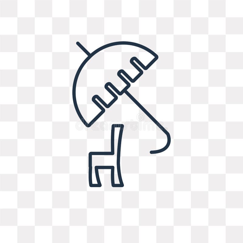 Umbrella Vector Icon Isolated on Transparent Background, Linear Stock ...