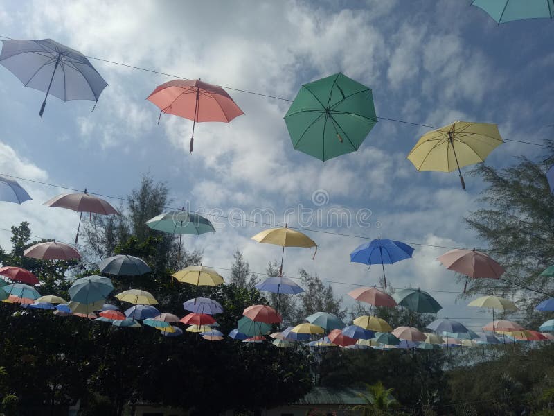 Flying umbrella stock image. Image of flying, arranged - 132521437