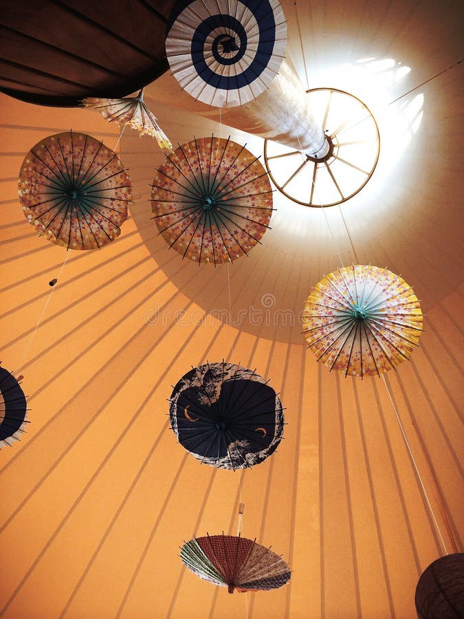 Umbrellas Inside the Canopy Stock Photo - Image of umbrellas, spiral ...