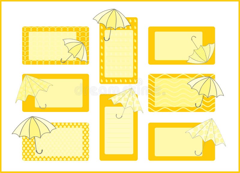 Umbrellas tag collection stock vector. Illustration of flood - 36628748