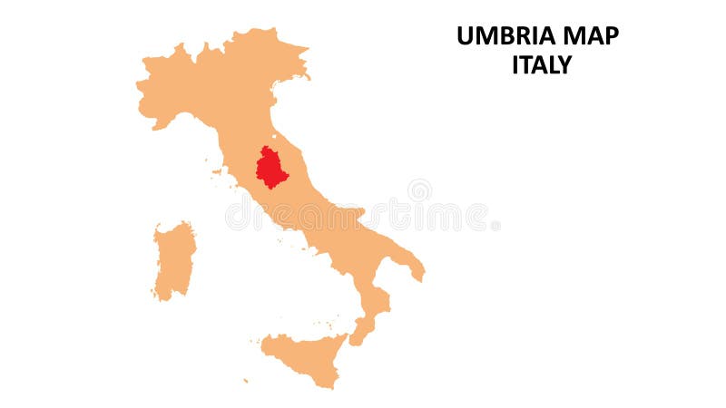 Umbria Regions Map Highlighted on Italy Map Stock Vector - Illustration ...