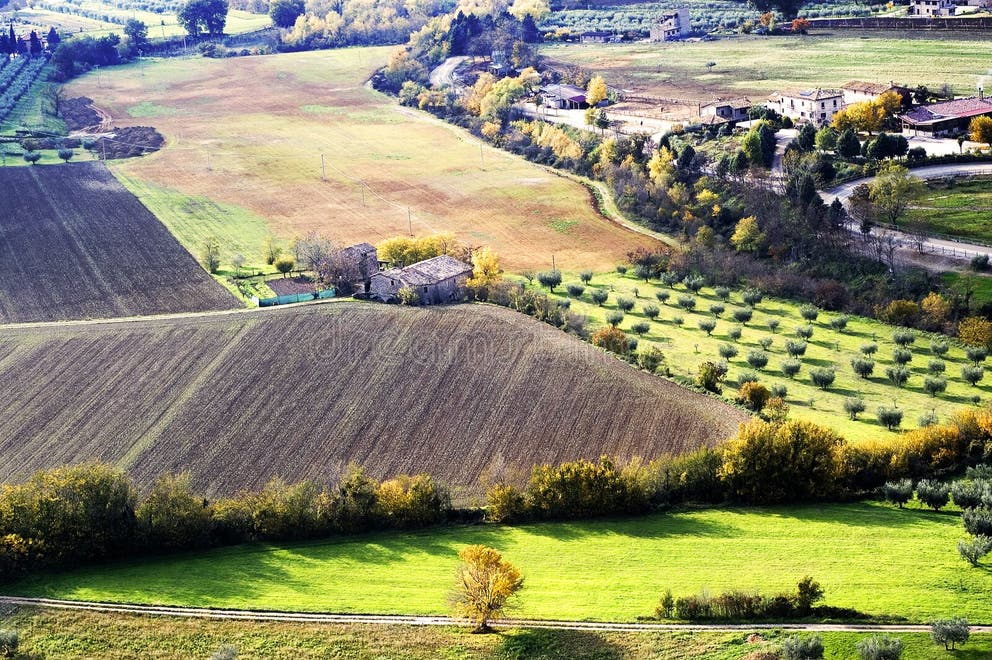 Umbrian Landscape in Autumn Stock Image - Image of tourism, typical ...