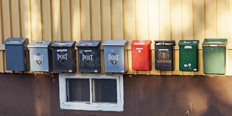 Several Different Mailboxes in a Row Editorial Photography - Image of ...