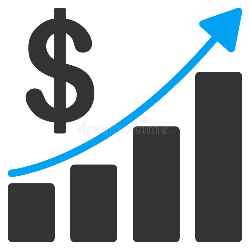 Umsatzwachstums-flache Ikone Vektor Abbildung - Illustration von dollar ...