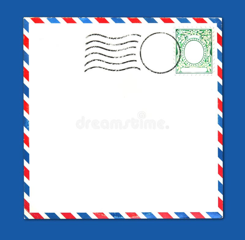 Umschlag Mit Poststempel Und Streifen Stockbild - Bild von deliver ...