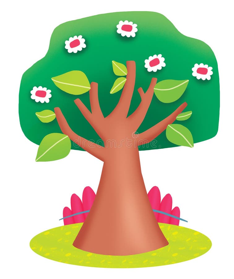Un arbre au printemps illustration stock. Illustration du couleur ...