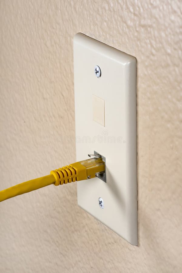 Un Cable Ethernet Rj45 Plug-in Home Network Socket Imagen de archivo ...