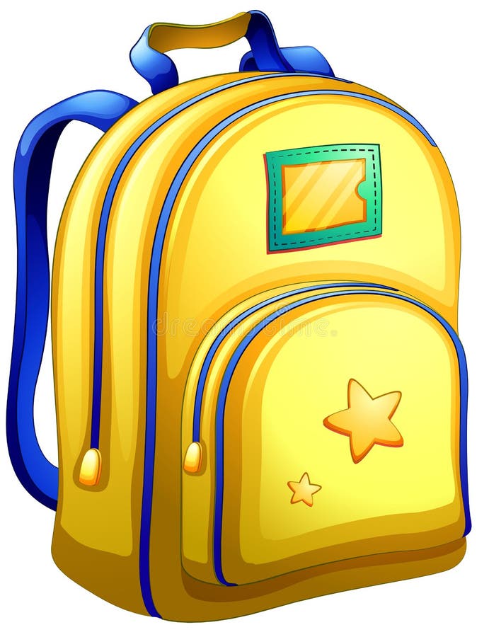 Un cartable jaune illustration de vecteur. Illustration du poche - 41601579