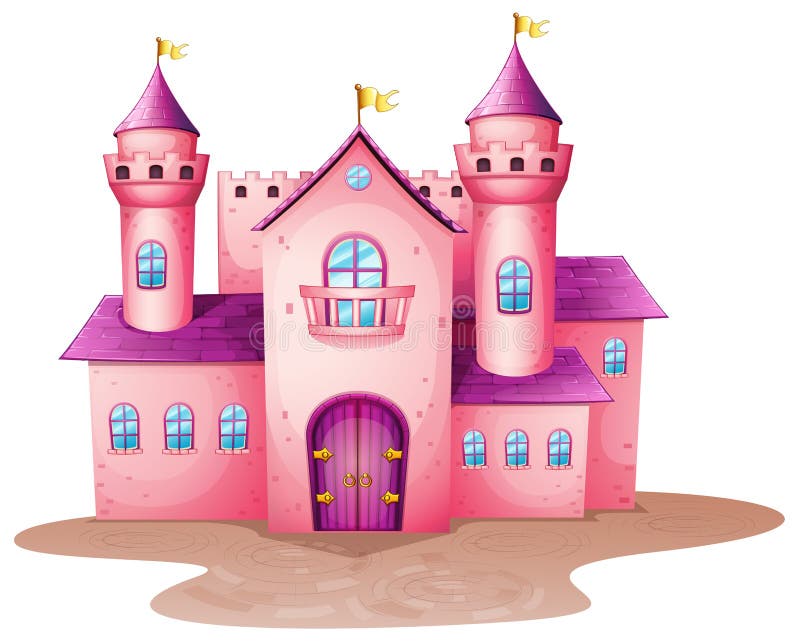 Un castillo coloreado rosa ilustración del vector. Ilustración de ...