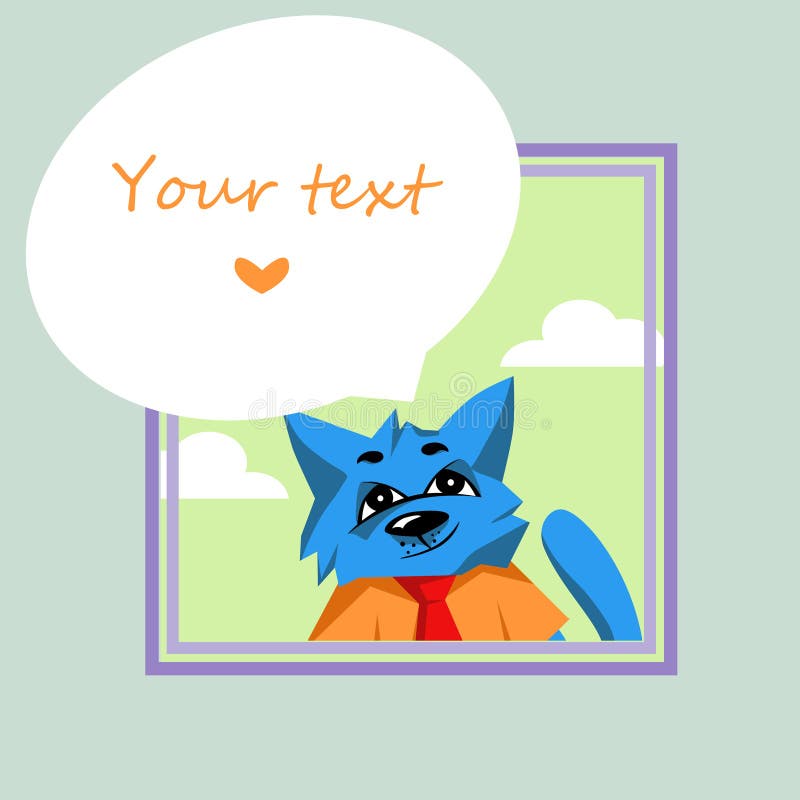 Un chat bleu astucieux illustration de vecteur. Illustration du bonheur ...