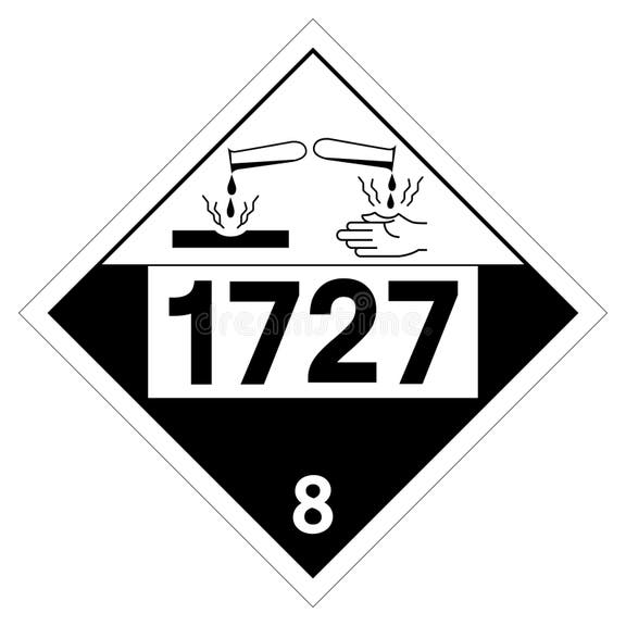UN1727 Class 8 Ammonium Hydrogendifluoride Solid Symbol Sign, Vector ...