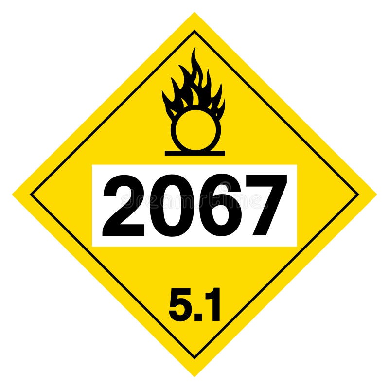 UN2067 Class 5.1 Ammonium Nitrate Symbol Sign, Vector Illustration ...