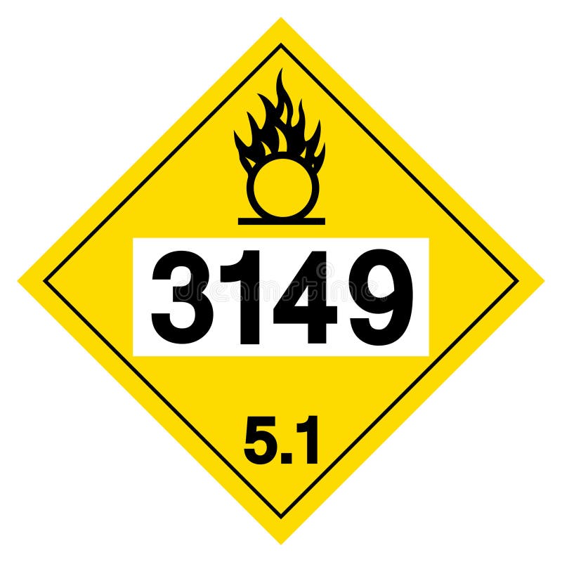 UN3149 Class 5.1 Hydrogen Peroxide Symbol Sign, Vector Illustration ...