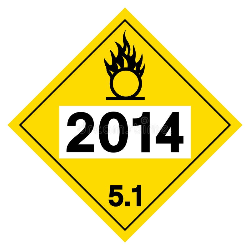 UN2014 Class 5.1 Hydrogen Peroxide Symbol Sign, Vector Illustration ...