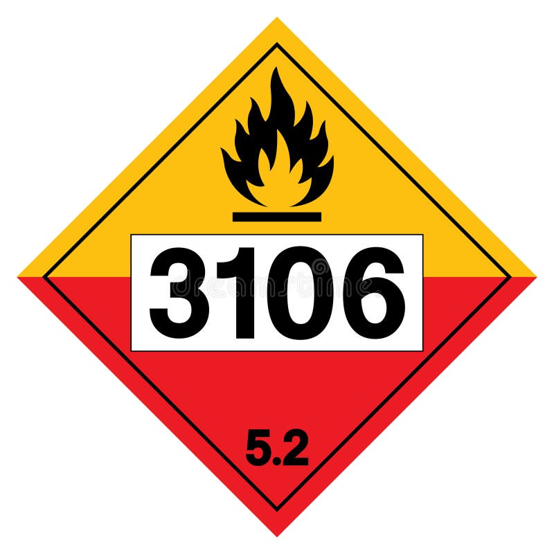 UN3106 Class 5.2 Organic Peroxide Symbol Sign ,Vector Illustration ...