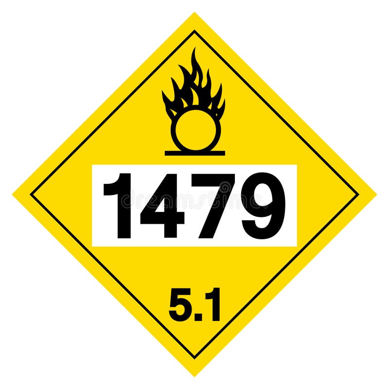 UN1479 Class 5.1 Oxidizer Symbol Sign, Vector Illustration, Isolate on ...