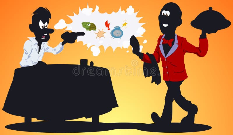 Un Cliente Enojado Discutiendo Con Un Mesero Gente Divertida ...