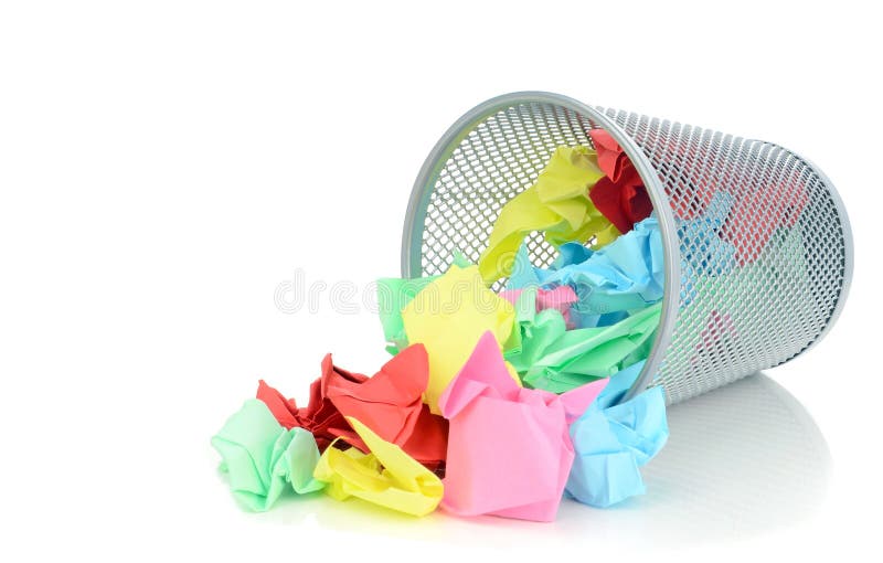 Un Compartimiento Del Papel Usado Con El Papel Imagen de archivo ...