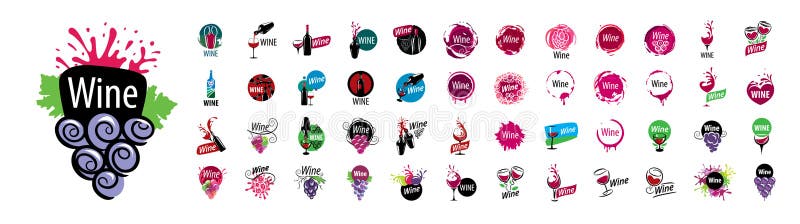 Un Conjunto De Logos De Vino Vector Sobre Un Fondo Blanco Ilustración ...