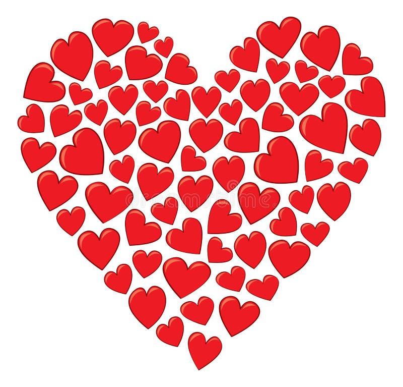 Un cuore fatto dei cuori illustrazione vettoriale. Illustrazione di ...
