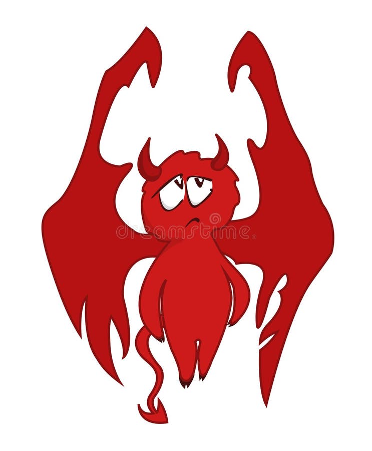 Pequeño diablo triste stock de ilustración. Ilustración de diablo ...