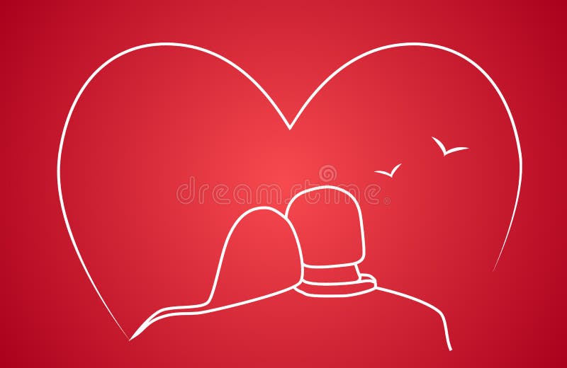 Un Disegno Stilizzato Di Due Amanti Illustrazione Vettoriale ...