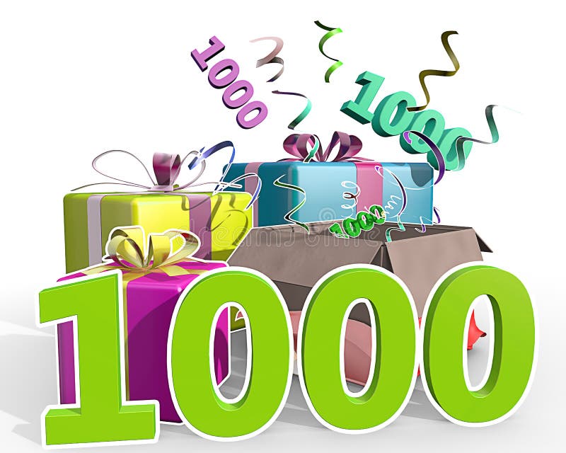 Un Ejemplo De Presentes Con El Número 1000 Stock de ilustración ...