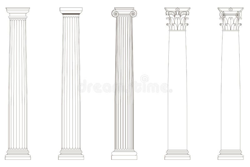 Un ensemble de colonnes illustration stock. Illustration du détail ...