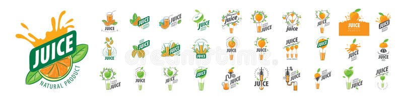 Un Ensemble De Logos De Jus Vectoriel Sur Fond Blanc Illustration de ...