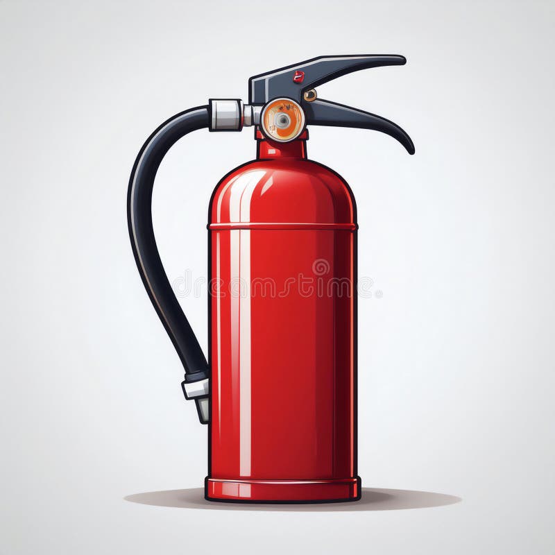 Un Extintor De Incendios Rojo En Un Fondo Blanco Stock de ilustración ...