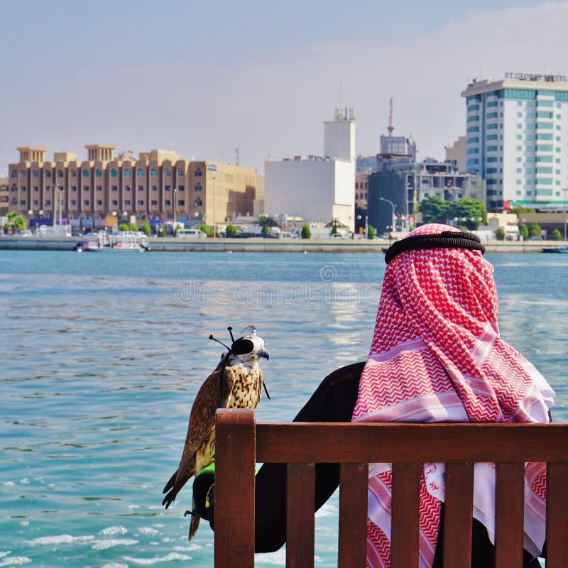 Un Falconeer Con Su Halcón En Dubai Imagen de archivo editorial ...