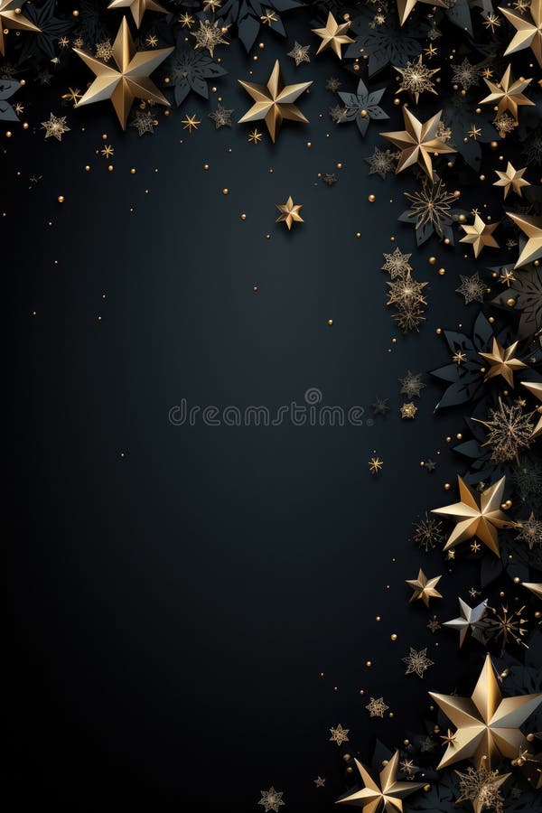Un Fondo Negro Con Estrellas Doradas Stock de ilustración - Ilustración ...