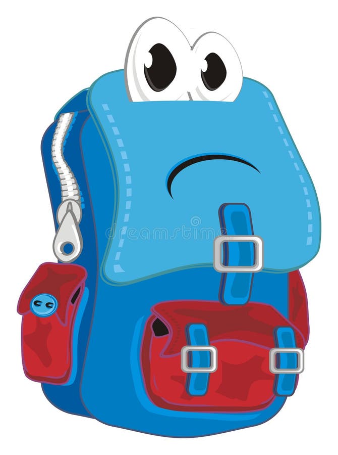 Sad school bag cartoon stock illustration. Illustration of school ...