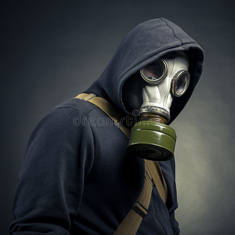 Un Homme Dans Un Masque De Gaz Image stock - Image du protection ...