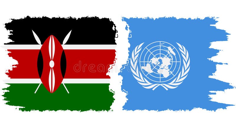 UN and Kenya Grunge Flags Connection Vector Stock Illustration ...