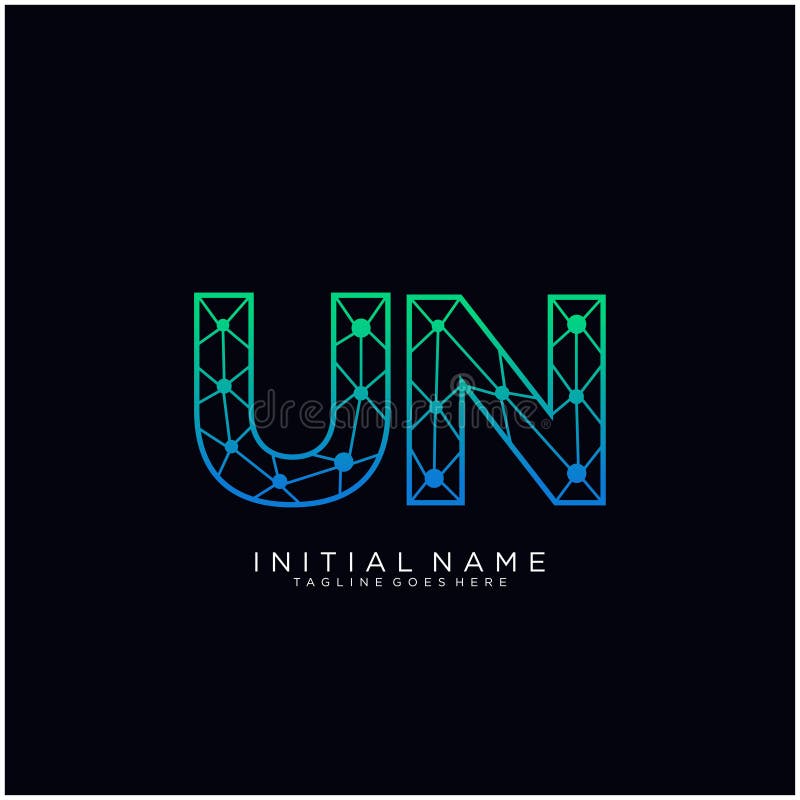 UN Letter Logo Icon Design Template Elements Stock Vector ...