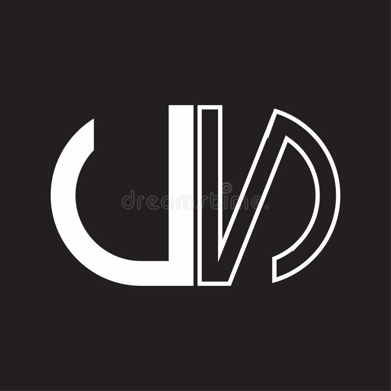UN Letter Logo Monogram with Oval Shape Negative Space Design Template ...
