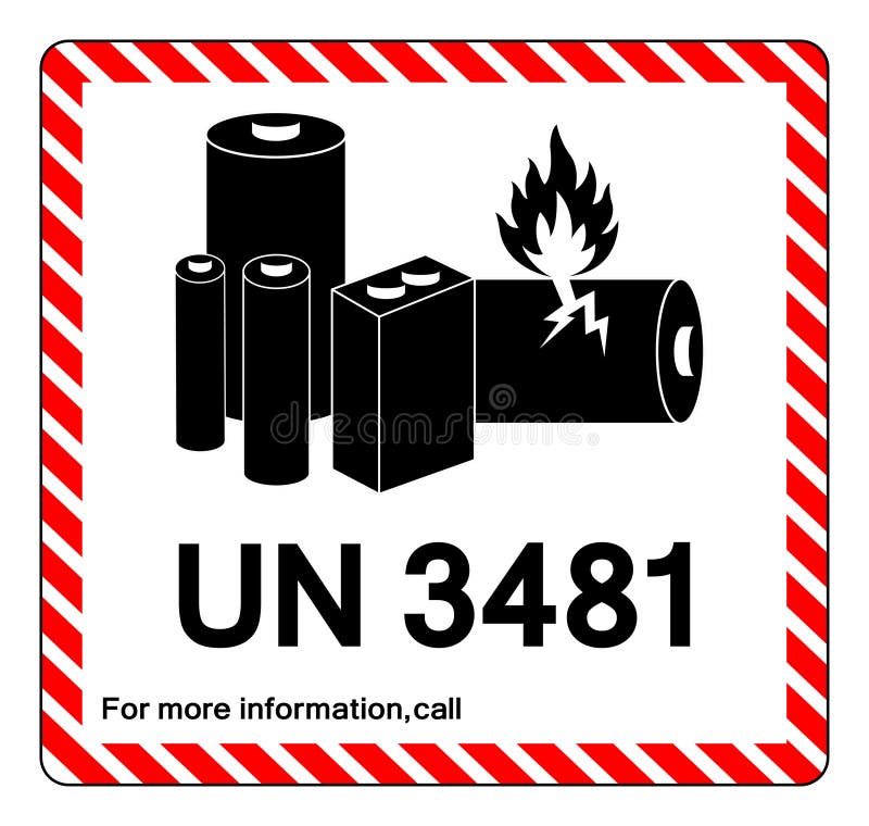 UN 3481 Lithium Battery Symbol Sign , Vector Illustration, Isolate on ...