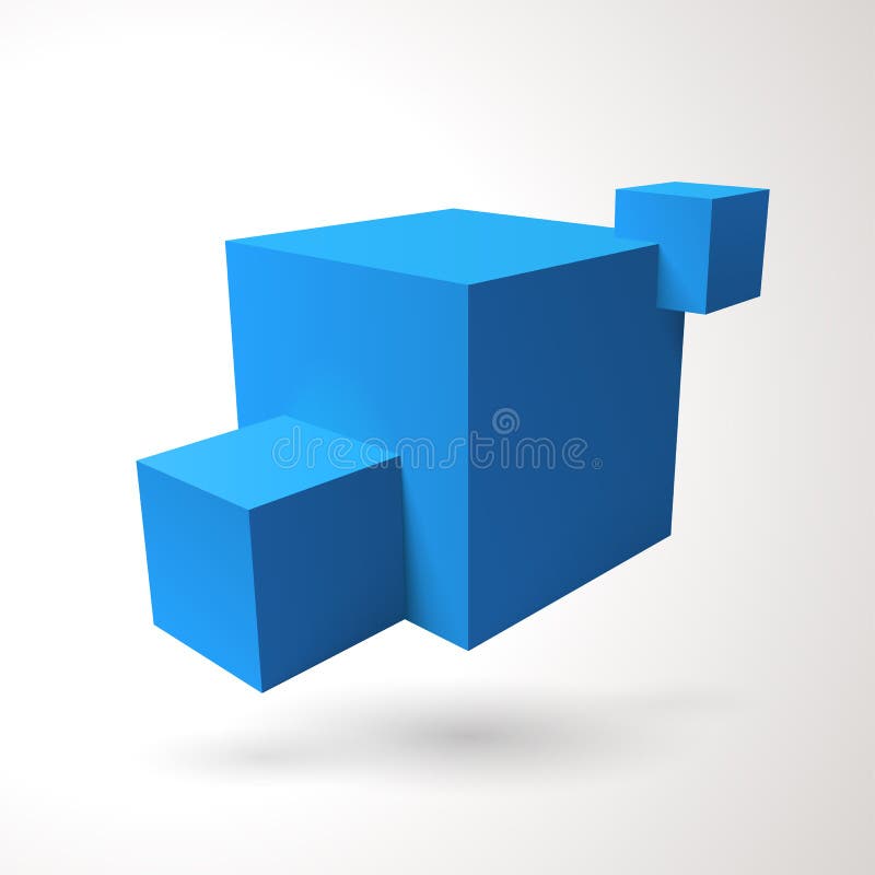 Un logo di tre cubi 3D illustrazione vettoriale. Illustrazione di ...