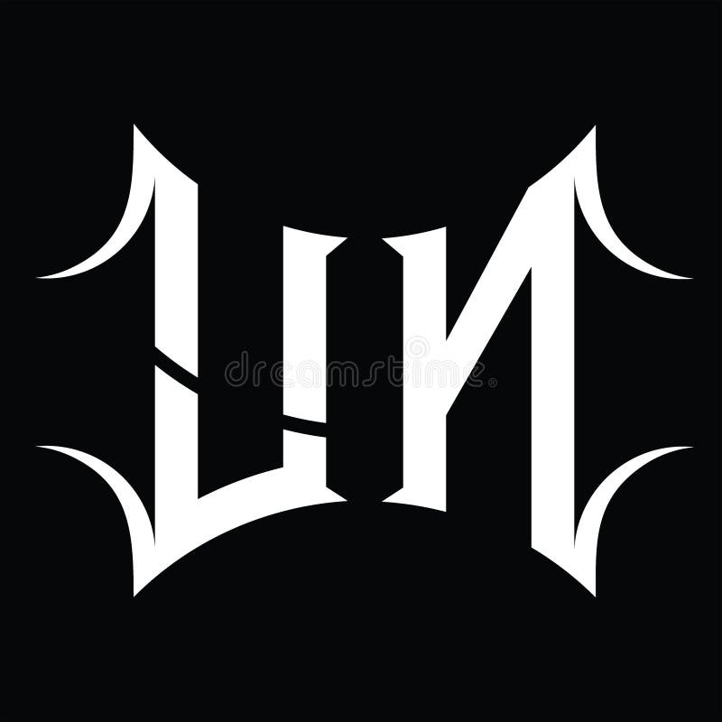 UN Logo Monogram with Abstract Shape Design Template Stock Vector ...