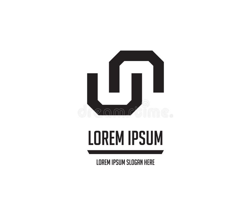 UN Logo Monogram Design ilustração do vetor. Ilustração de moderno ...