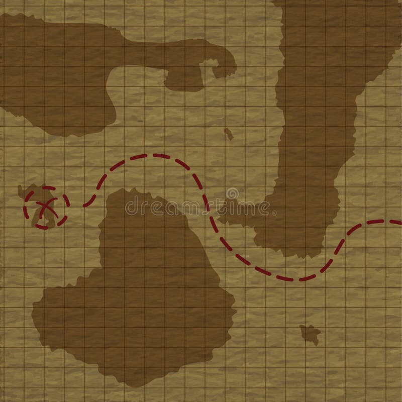 Un Mapa Del Tesoro, Ejemplo Plano Del Vector Ilustración del Vector ...