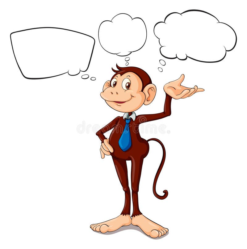 Mono De La Historieta Con La Burbuja Del Pensamiento Stock de ...