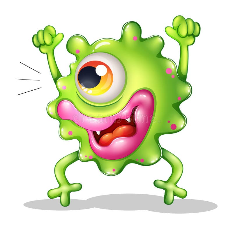 Un Monstruo Tuerto Muy Emocionado Ilustración del Vector - Ilustración ...
