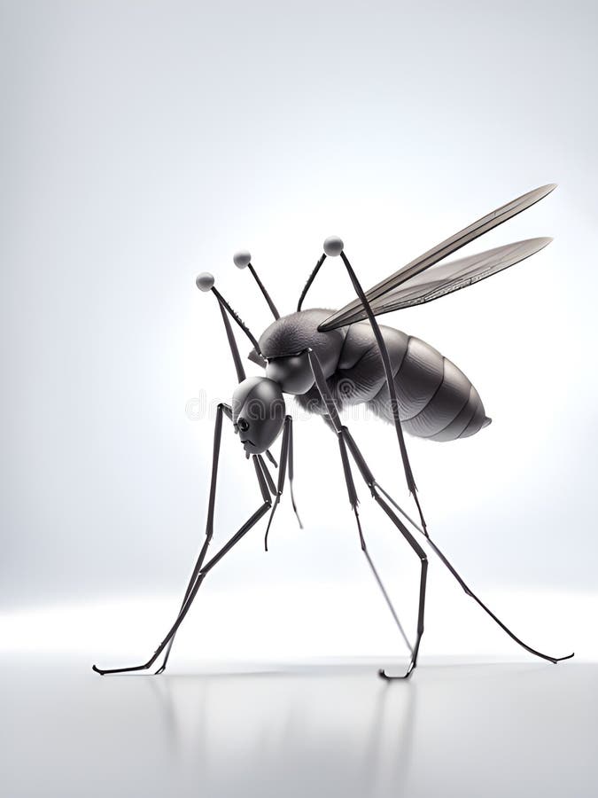 Un Mosquito De Fondo Blanco Stock de ilustración - Ilustración de bicho ...